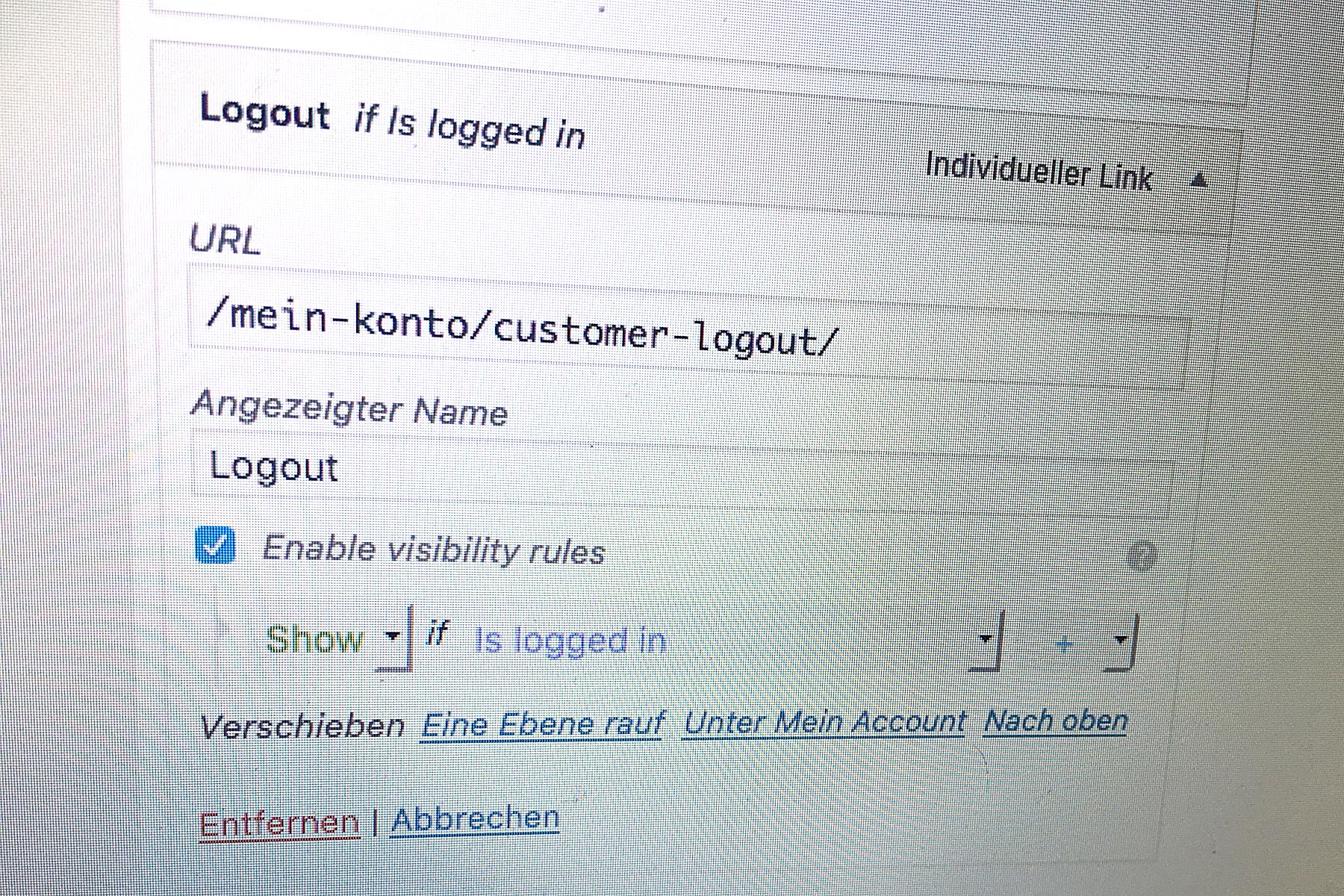 Logout-Link im Menu der Hauptnavigation (ohne Zusatz-Abfrage) | cpu20.de